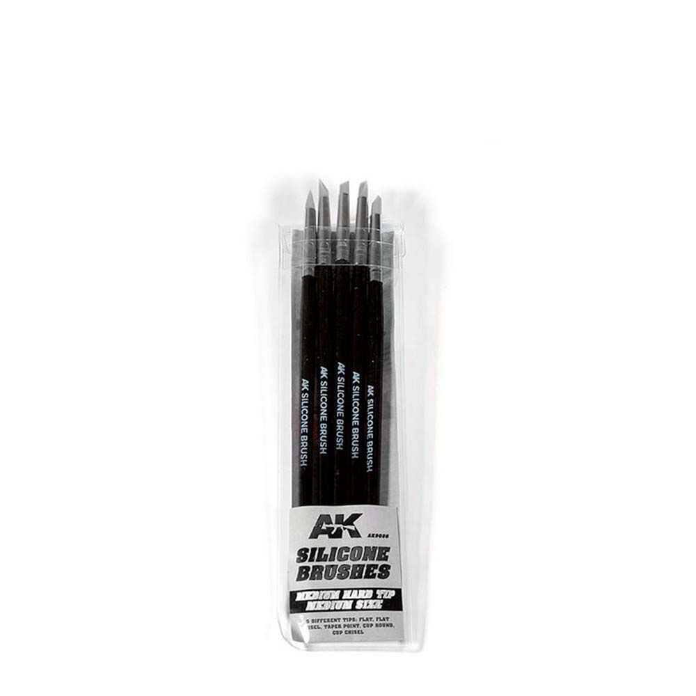 AK Tools: Set Of 5 Silicone Brushes Medium Hard Tip Medium AK9086 ...