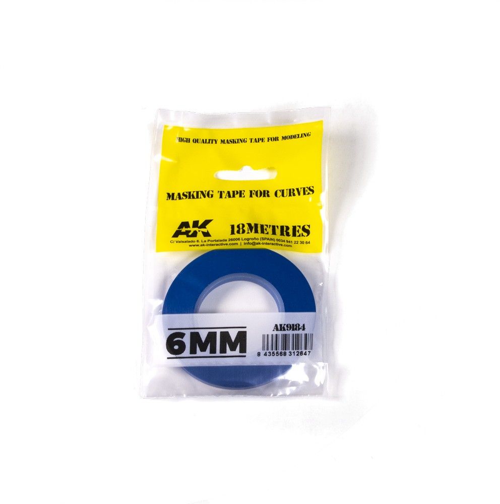 Blue Masking Tape For Curves 6mm AK9184 | Occam Distribution
