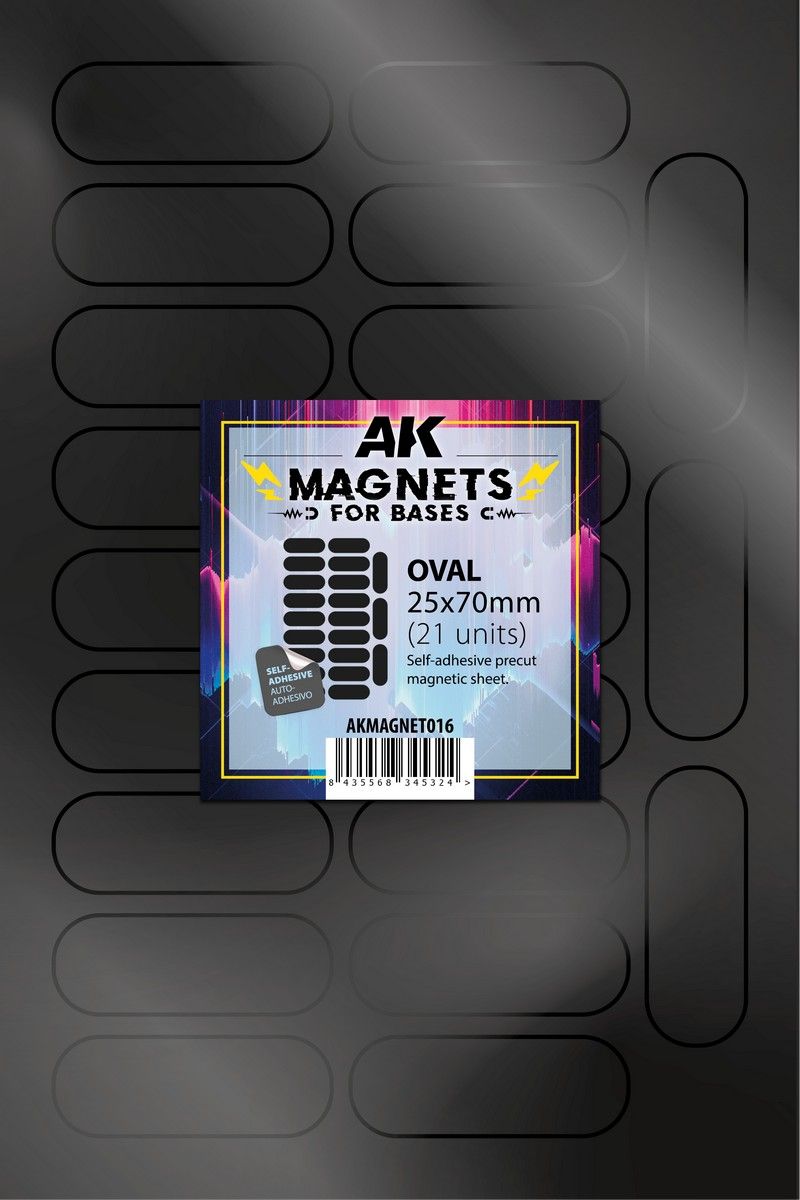 Precut Magnets: Oval 25x70mm - 21 Units AK interactive AKMAGNET016 ...