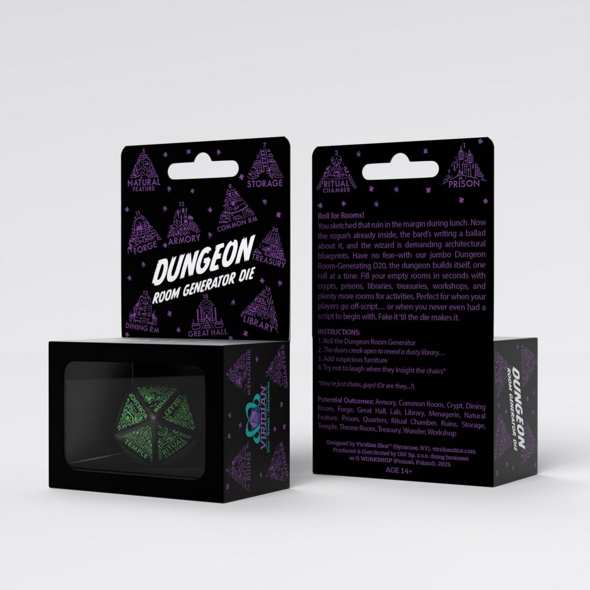 Dungeon Generator Die: Black & Green Q Workshop 20VDGG02 | Occam ...