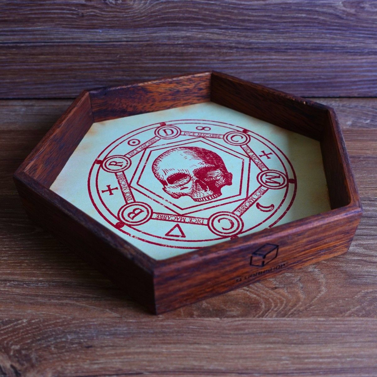 Dice Macabre Wooden Dice Tray Q Workshop WADTDM01 | Occam Distribution